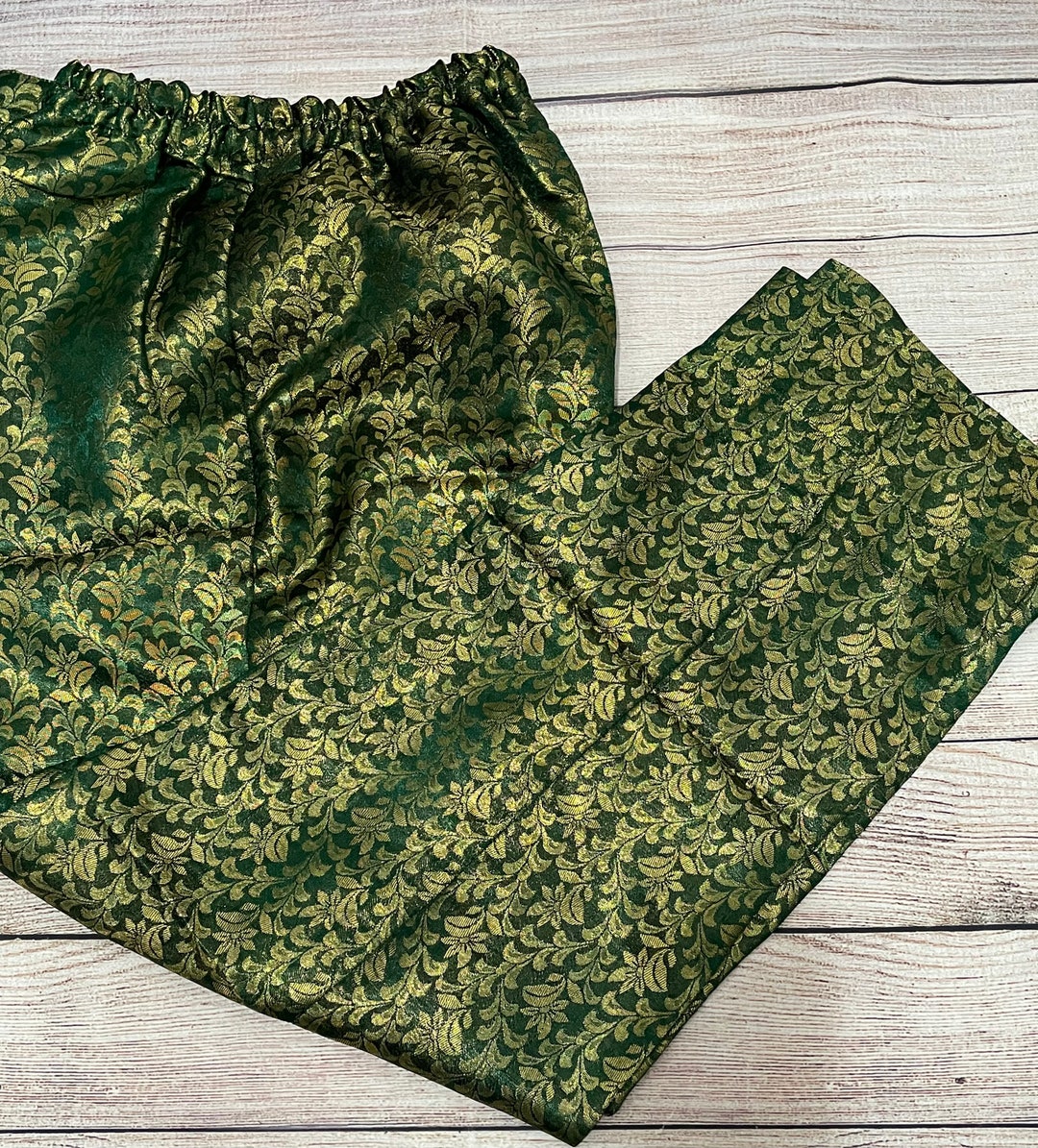 Jamawar Green and Gold Trouser Pant Pakistani Indian - Etsy