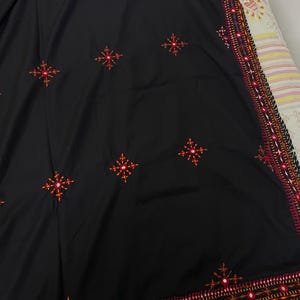 Black Balochi Fully Hand Embroidered Dupatta Shawl Chaddar Traditional ...