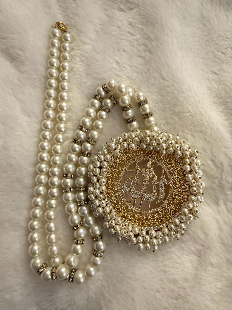 Allah Name Ayatul Kursi Calligraphy Pearl Mala Necklace - Etsy Canada