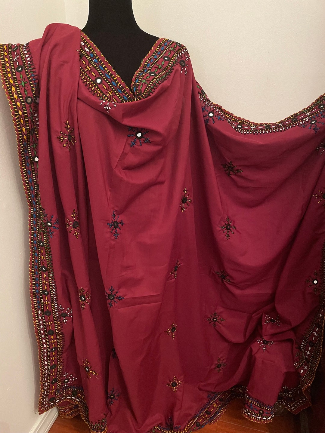 Black Balochi Fully Hand Embroidered Dupatta Shawl Chaddar Traditional ...