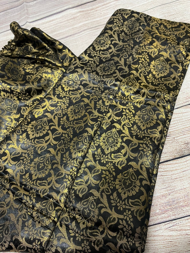 Jamawar Black and Gold Trouser Pant Pakistani Indian Bangladeshi Ready ...