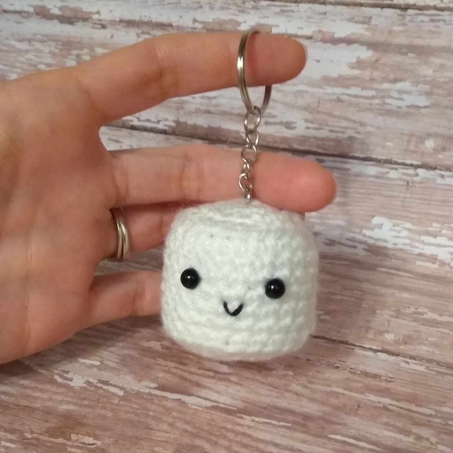 Marshmallow Keychain | Crochet Kawaii Plush Marshmallow | Bag Charm - Etsy