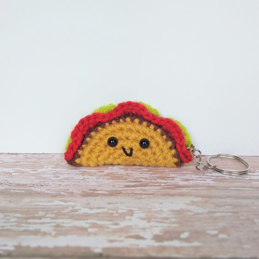 Taco Keychain, Crochet Kawaii Food Plush - Etsy