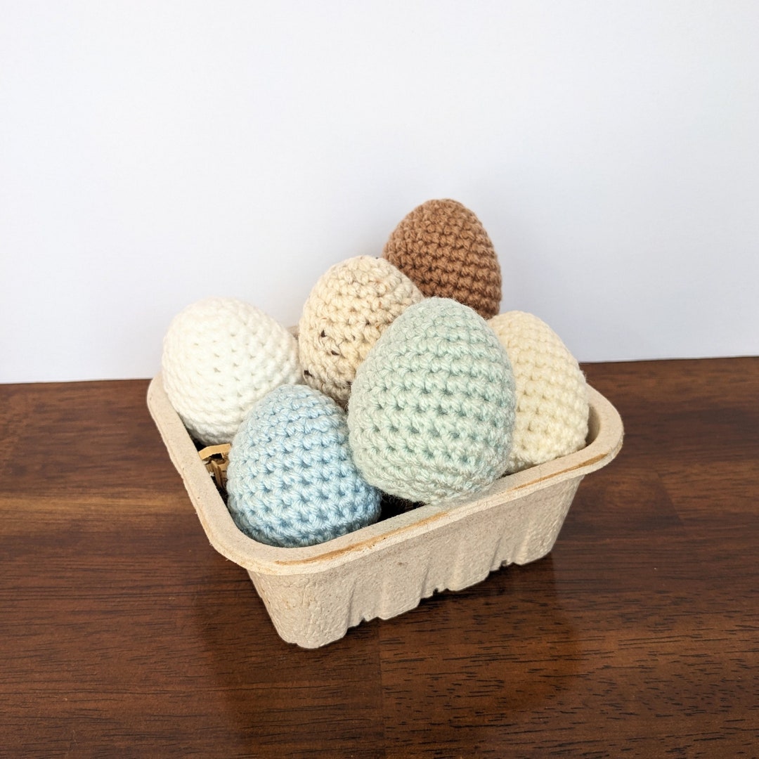 Crochet Natural Color Eggs, Plush Egg Set, Easter Decor, Spring ...