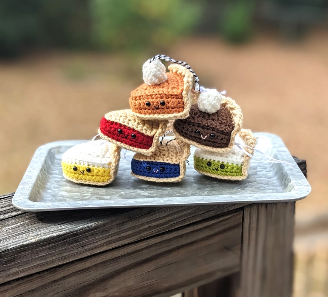 Pie Ornament, Plush Crochet Pie Slice, Christmas Ornament, Holiday ...