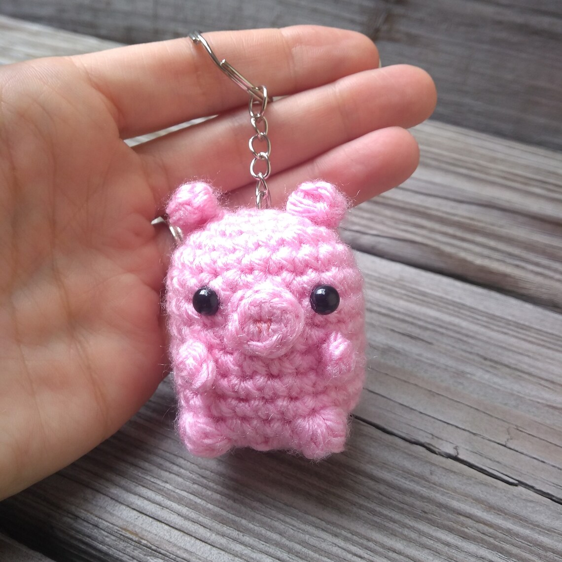 Mini Pig Plush Pig Keychain Crochet Pig Bag Charm - Etsy