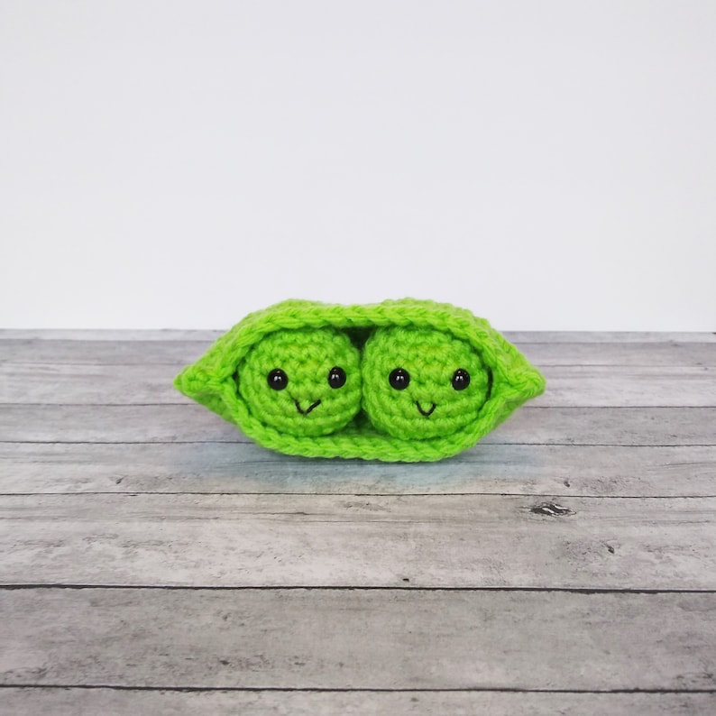 Crochet Pea Pod Plush Peas in a Pod Play Food Gift for - Etsy