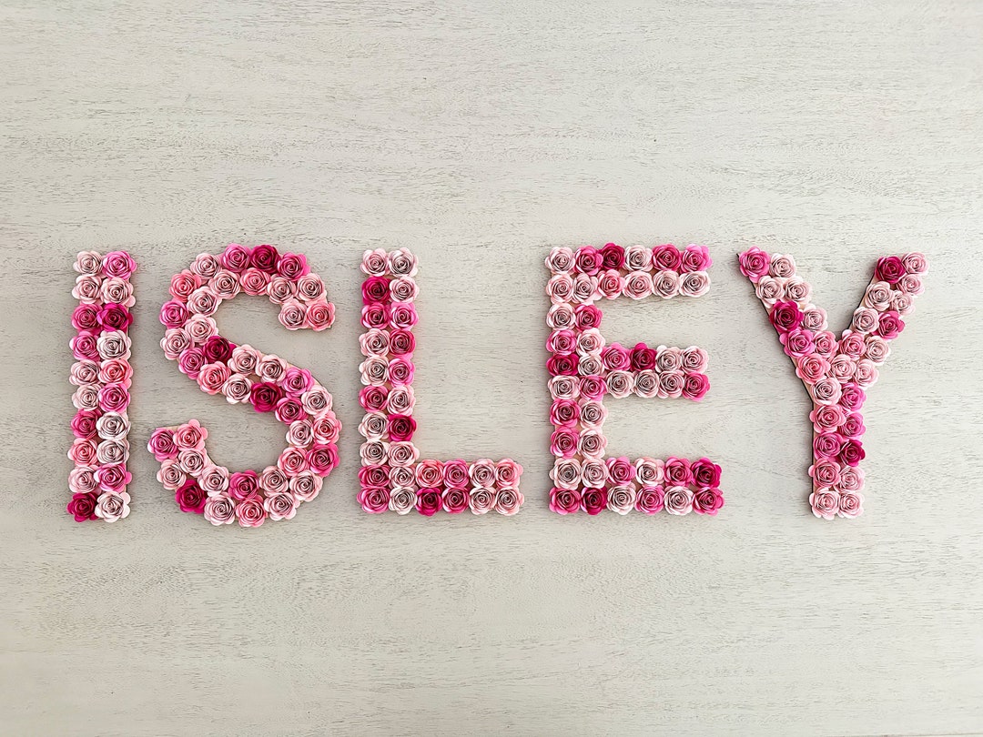 Paper Flower Letters | Flower Initials | Flower Decor | Nursery Decor ...