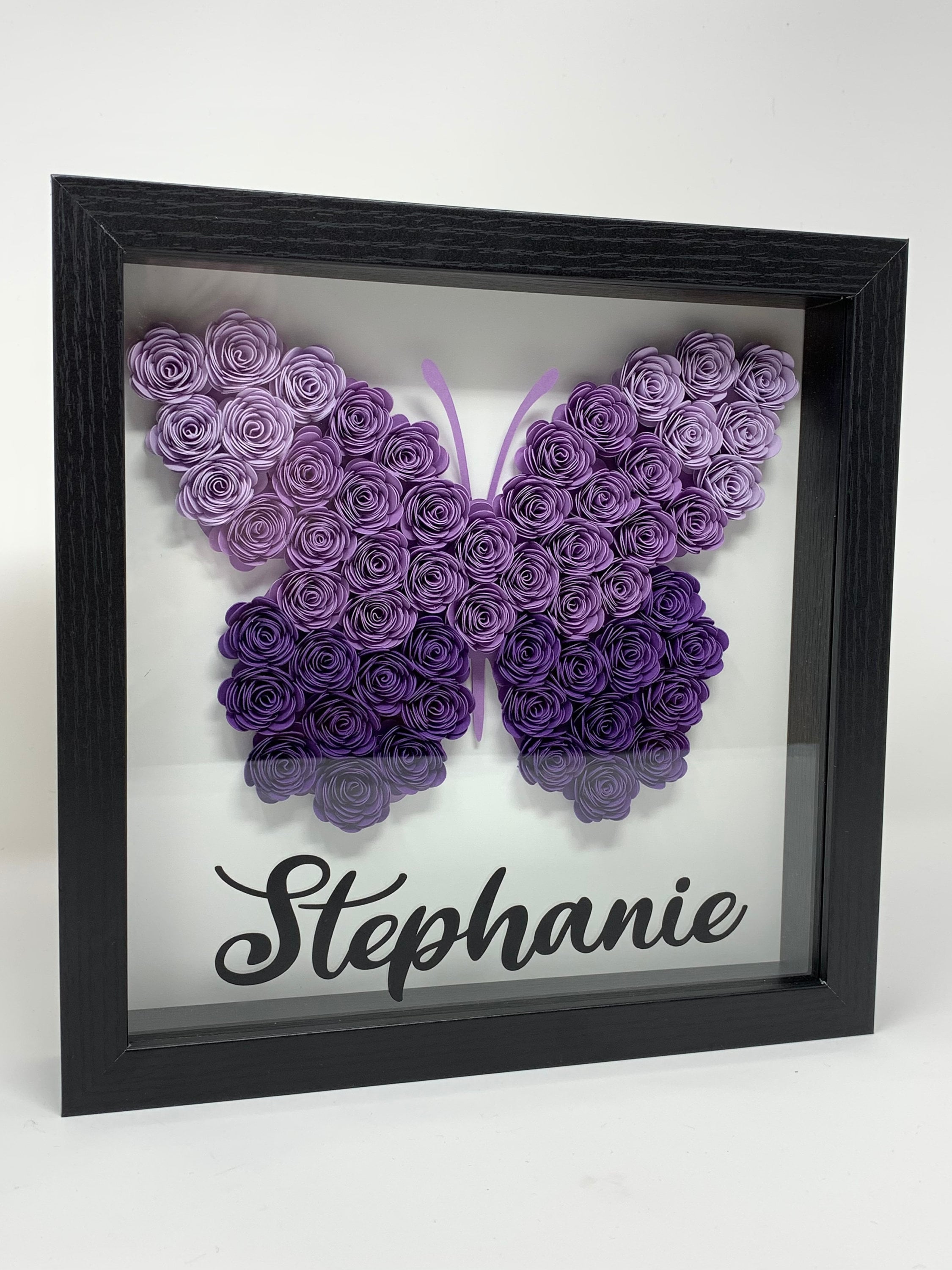 Personalized Butterfly Floral Shadow Box Personalized Gift - Etsy