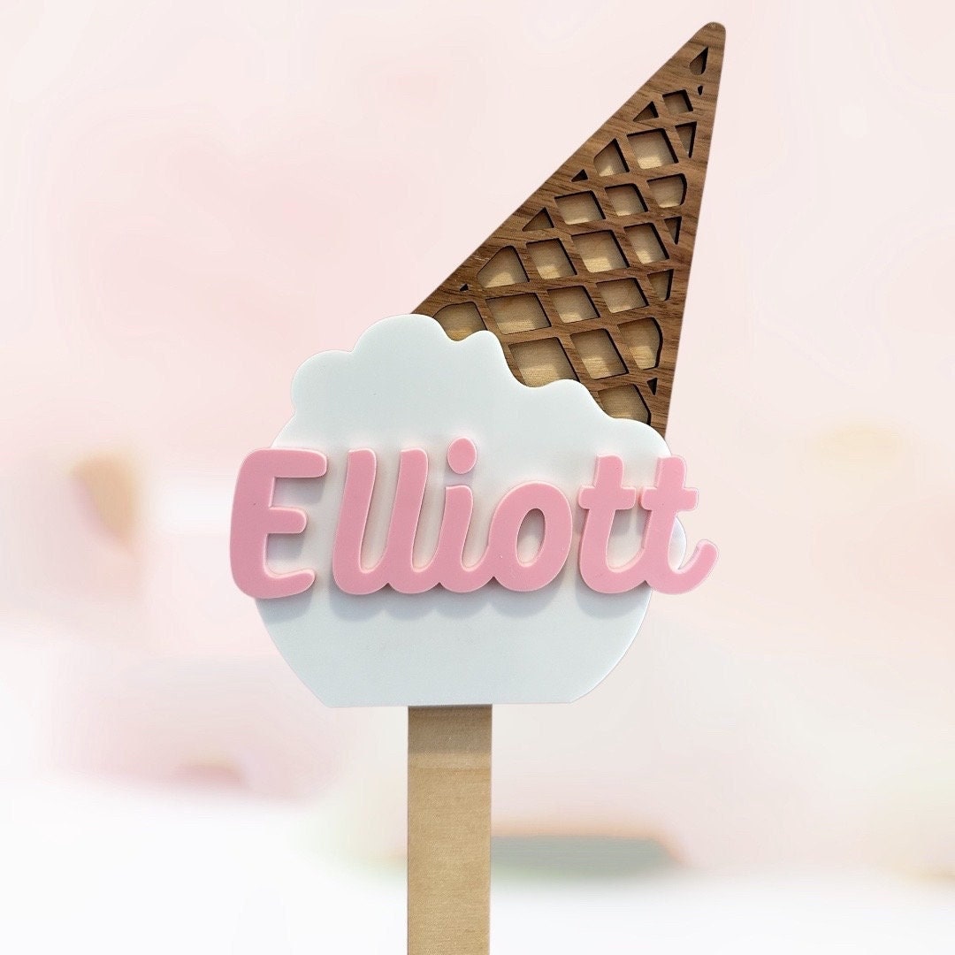 Ice Cream Cake Topper | Personalized Cake Topper | Personalized ...