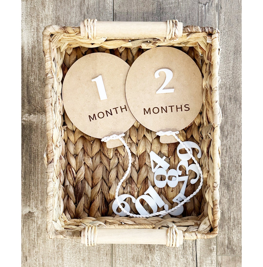 Wooden Baby Milestone Cards | Hot Air Balloon | Custom Milestone Set ...