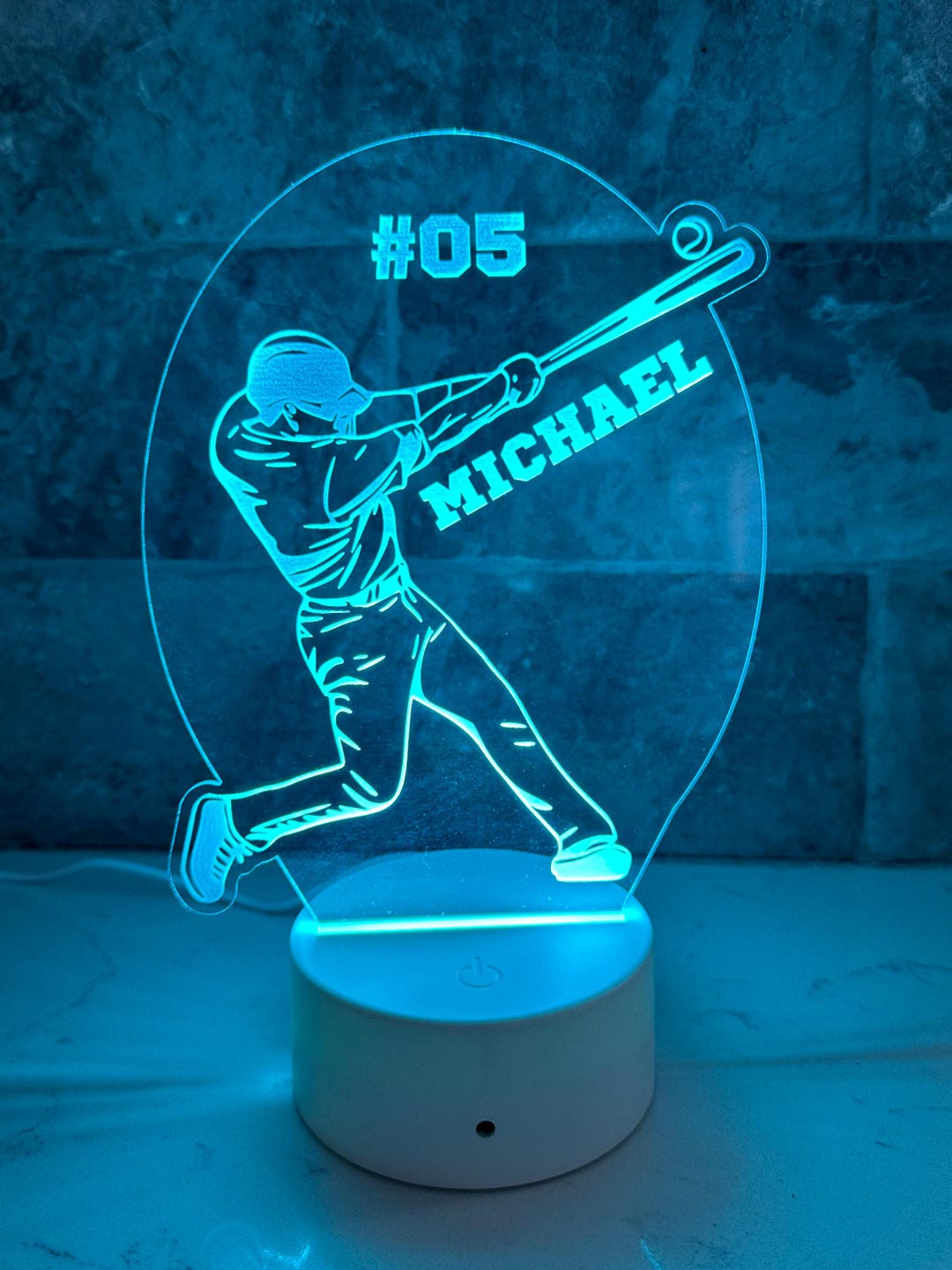Personalized Baseball Night Light | Custom LED Night Light | Baseball ...