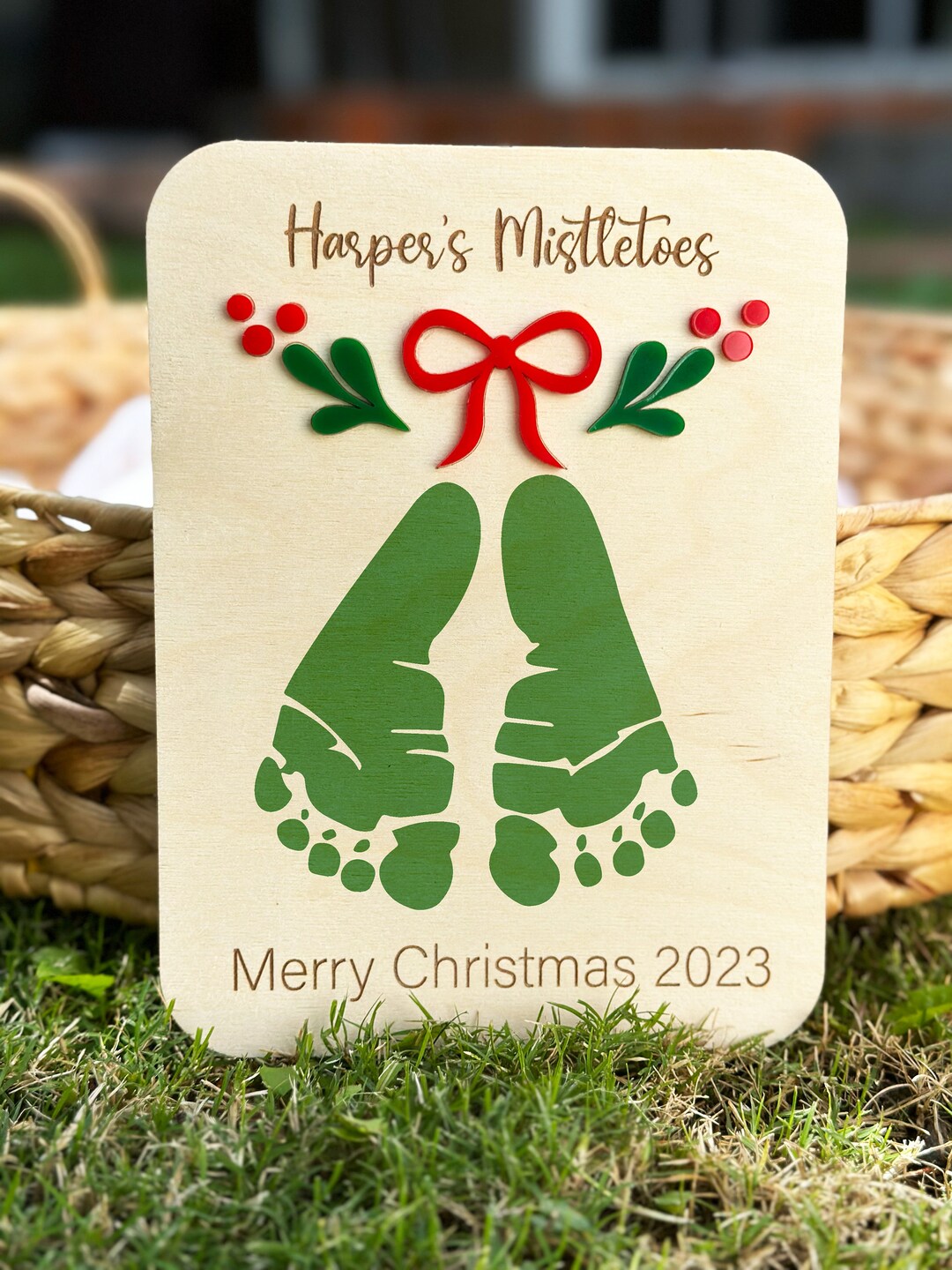 Mistletoe Footprint DIY Baby Christmas Footprint Keepsake - Etsy