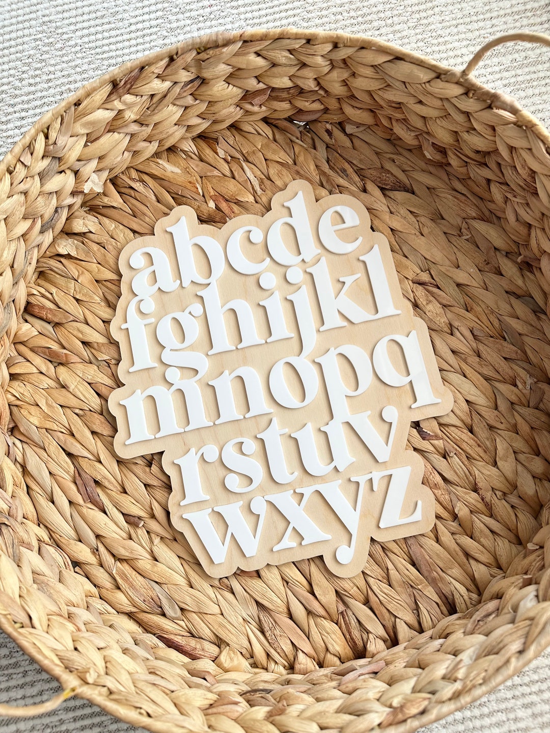 Alphabet Sign for Nursery ABC Wall Decor Decorative Wood for Playroom ...