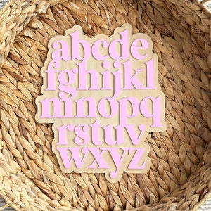 Alphabet Sign for Nursery ABC Wall Decor Decorative Wood for Playroom ...
