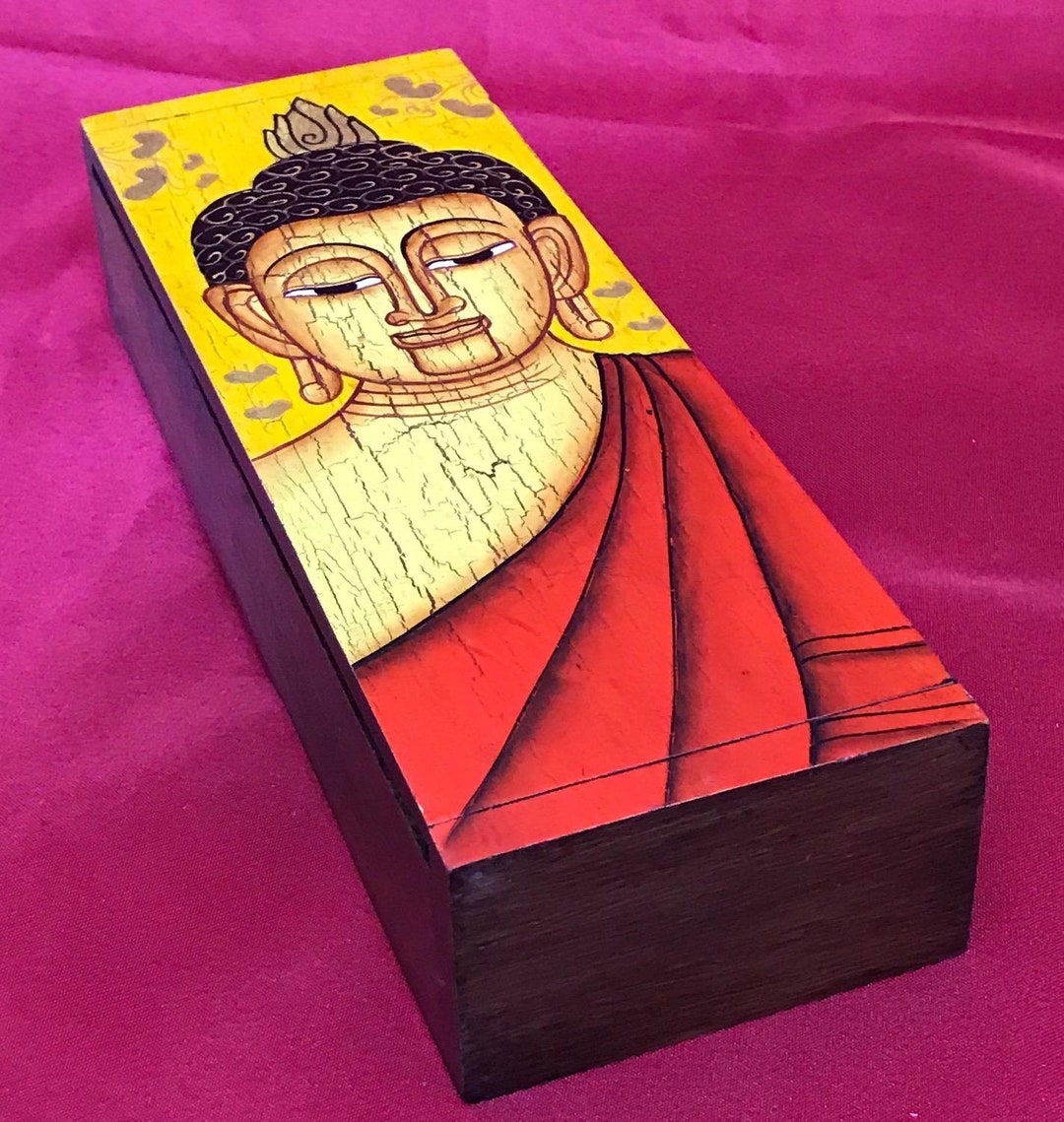 Buddha Teak Wood Box 29'5cm X 10 Cm X 6 Cm - Etsy