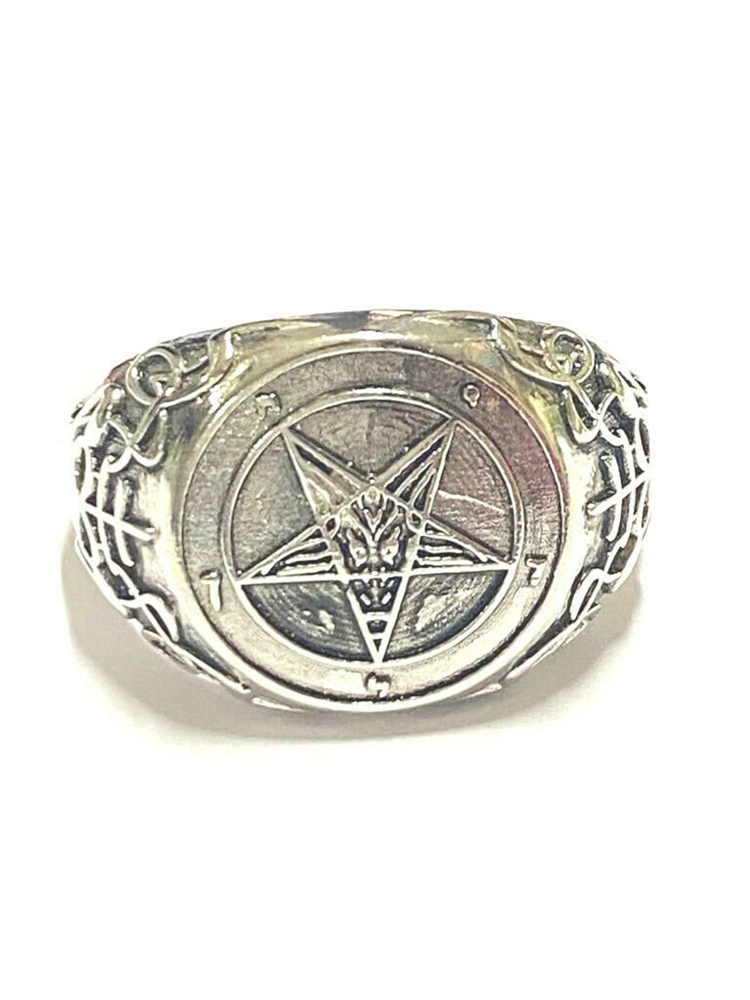 Man Ring Amulet satanic Power-ritualized 925 Sterling Silver - Etsy