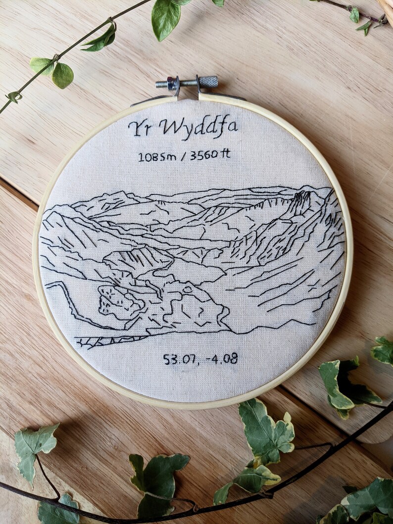 Snowdon Mountain Embroidery Pattern | Yr Wyddfa Lake View (PDF Pattern ...