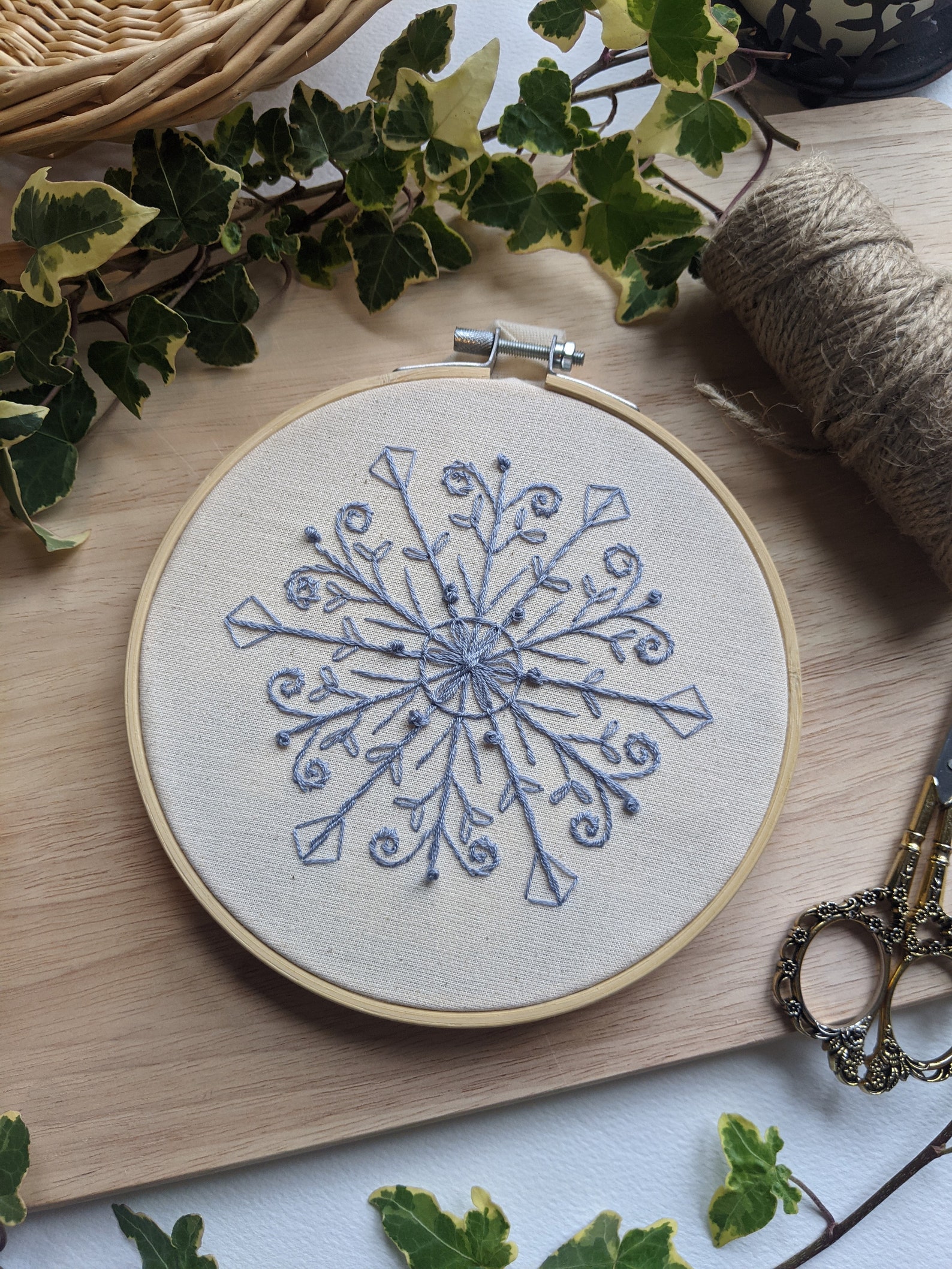 Snowflake Hand Embroidery Pattern Download Digital PDF for Beginners ...