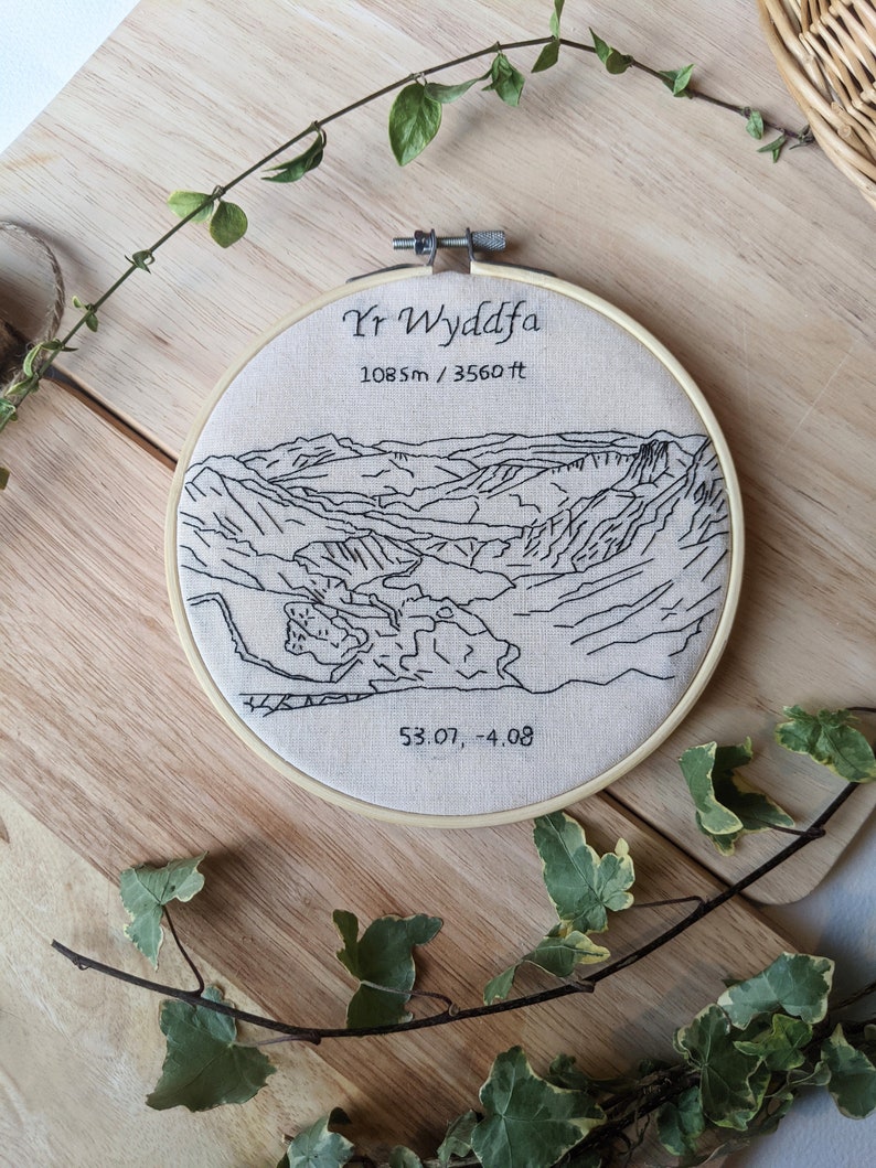 Snowdon Mountain Embroidery Pattern | Yr Wyddfa Lake View (PDF Pattern ...
