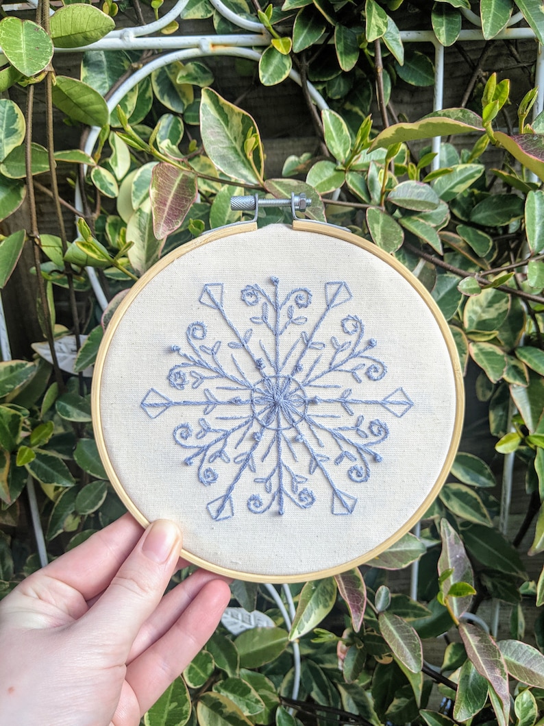 Snowflake Hand Embroidery Pattern Download Digital PDF for | Etsy