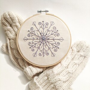 Snowflake Hand Embroidery Pattern Download Digital PDF for Beginners ...