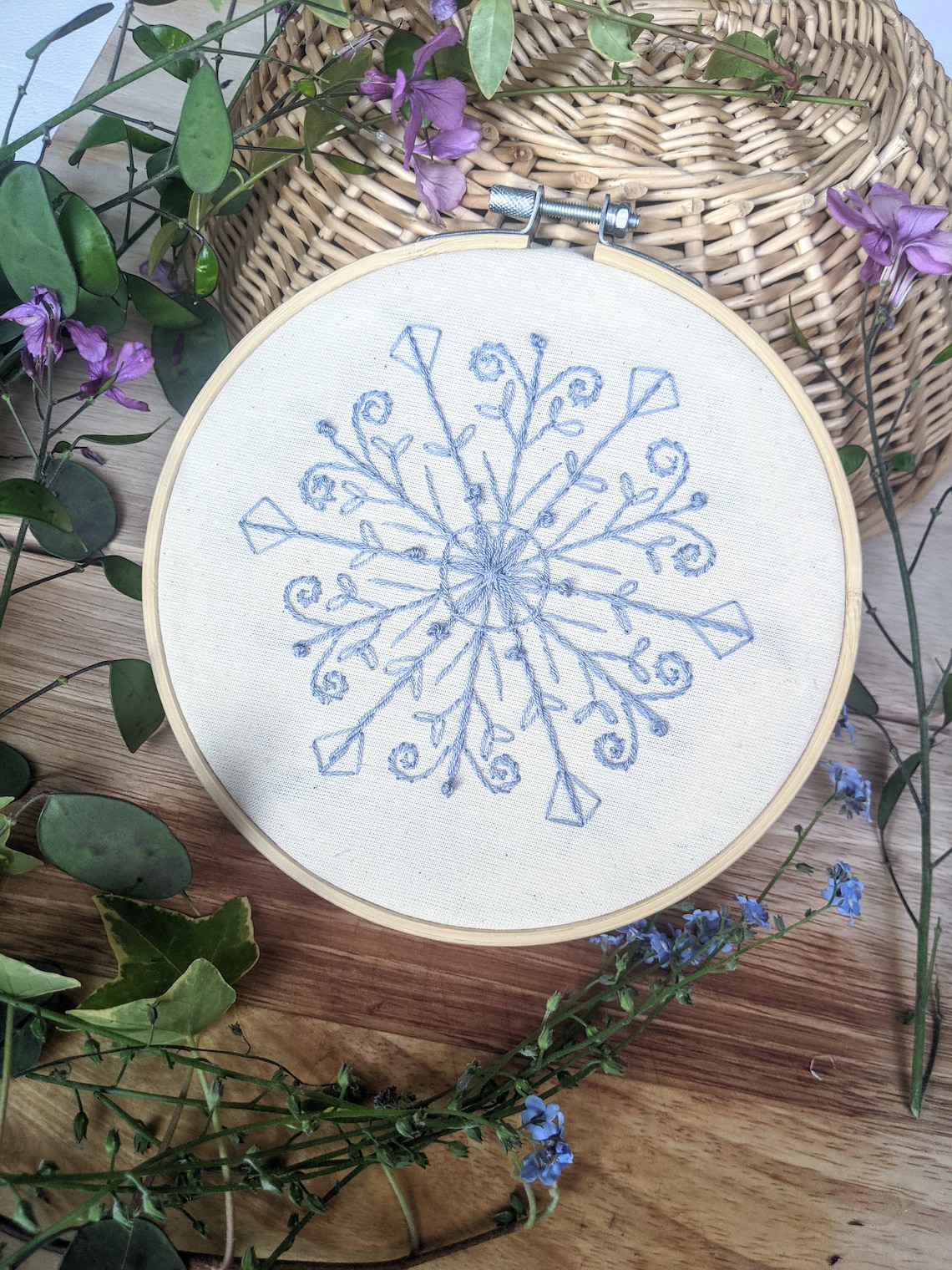 Snowflake Hand Embroidery Pattern Download Digital PDF for - Etsy UK