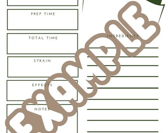 Cannabis Strain Tracker Printable PDF - Etsy