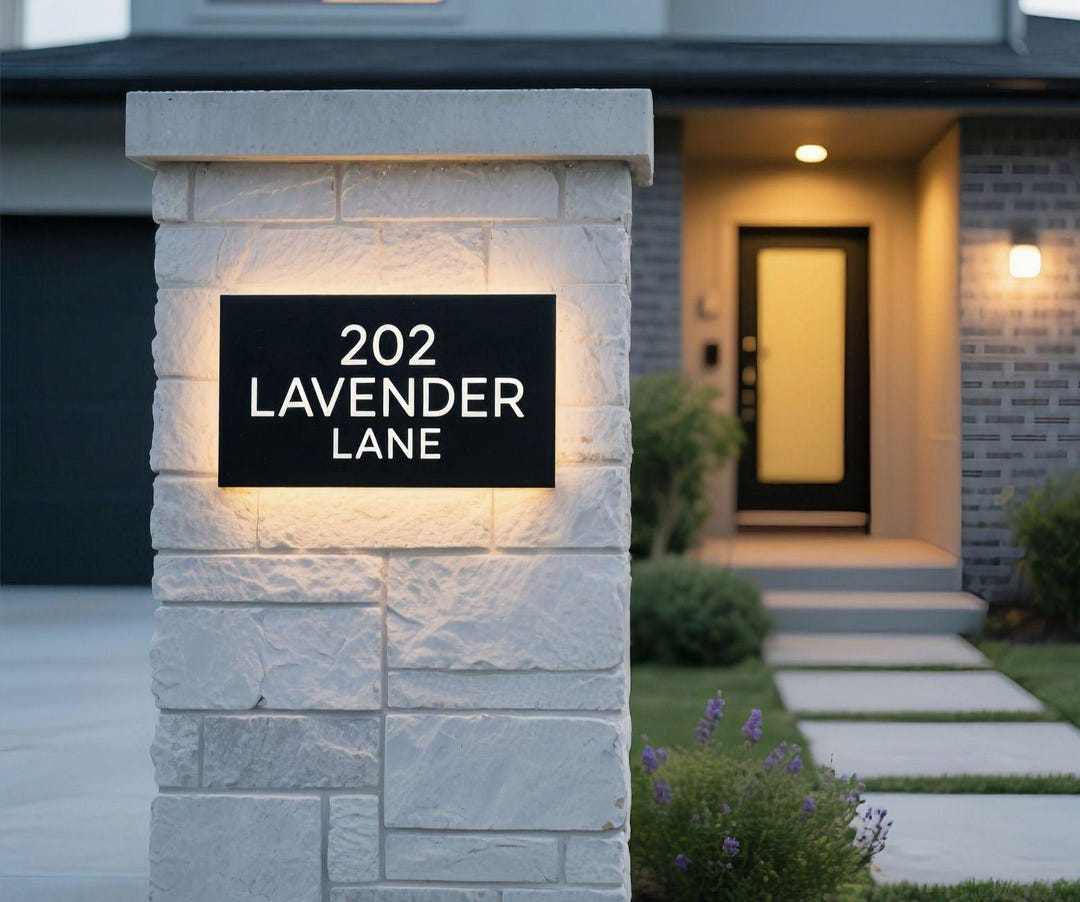 Custom House Number Plaque,light up Address Signs,metal LED Address ...