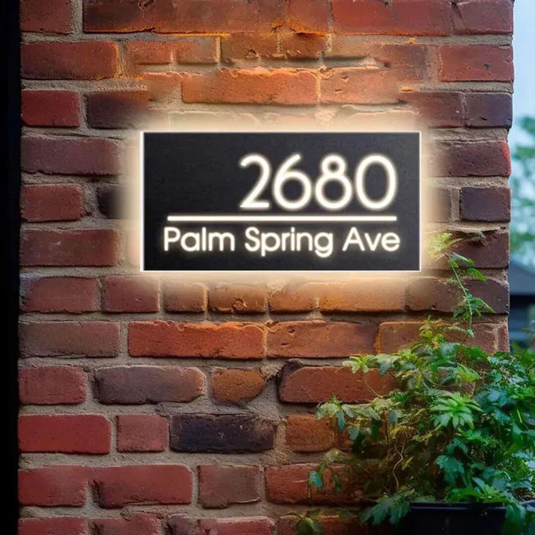 Custom House Number Plaque,led House Sign,number Lighted Plaque,address ...