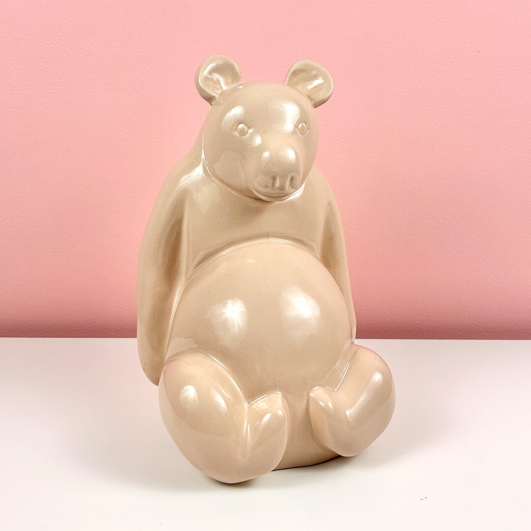 Pink Ceramic Teddy Bear Statue by Vanguard - Etsy