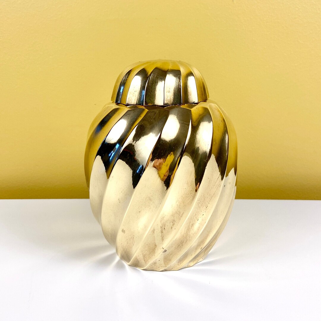 Solid Brass Wavy Ginger Jar - Etsy