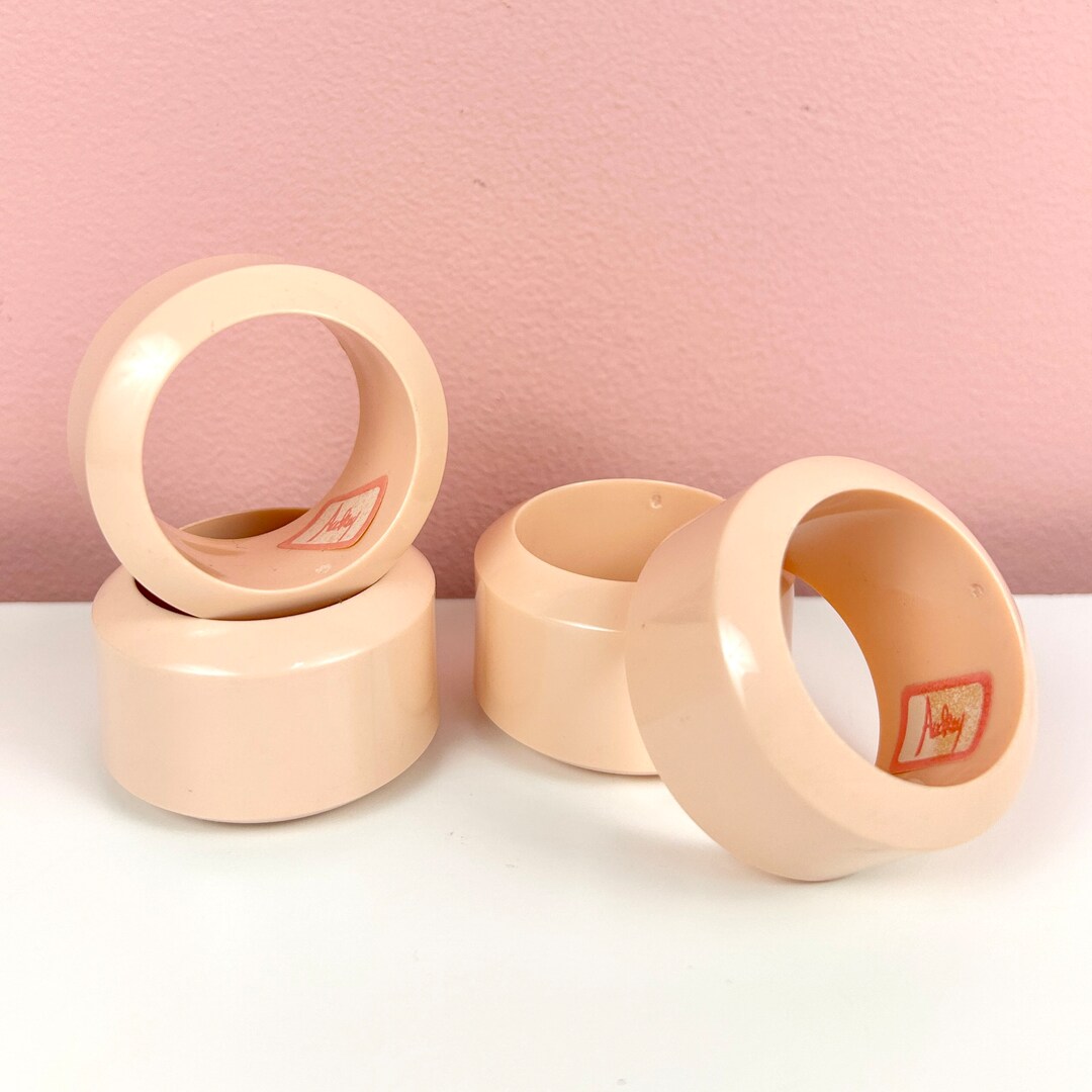 Set of 4 Pink Napkin Rings by Audrey - Etsy