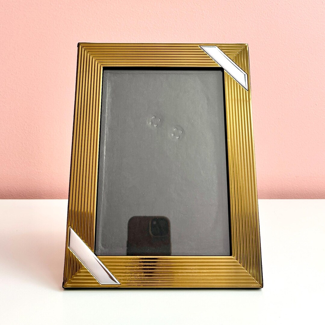 Gold 5x7 Photo Frame With Silver Details - Etsy