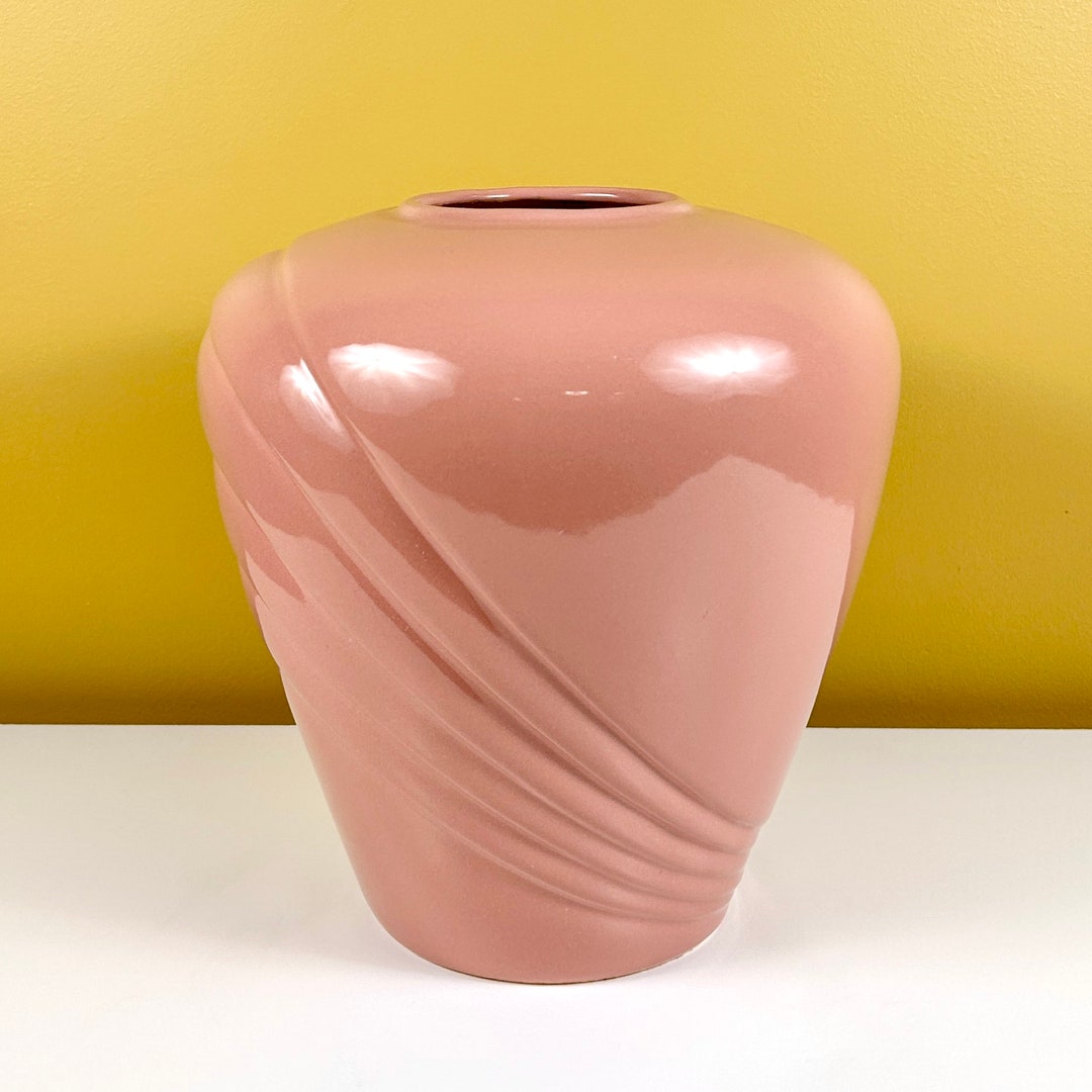 Pink Art Deco Vase - Etsy