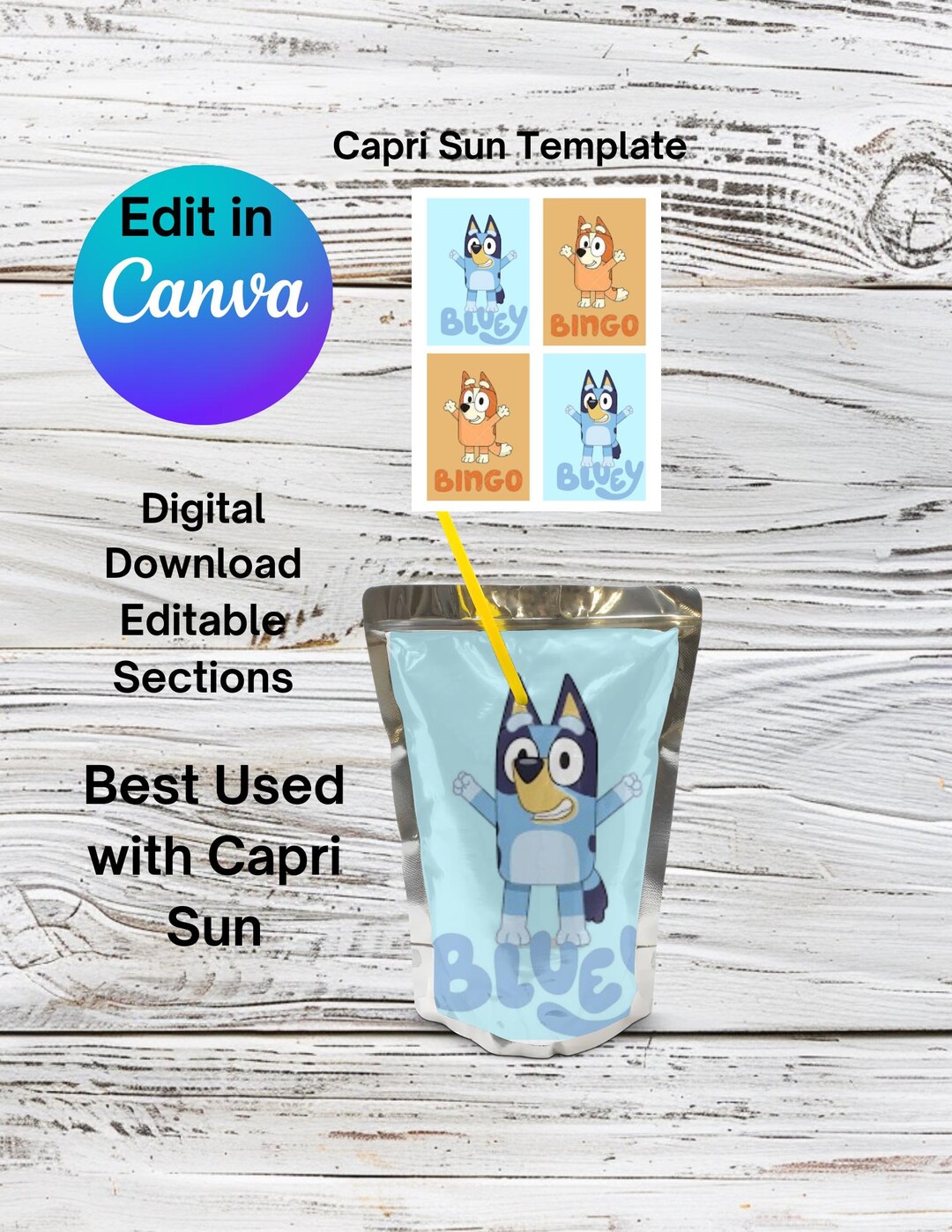 Personalized Capri Sun Templates - Etsy