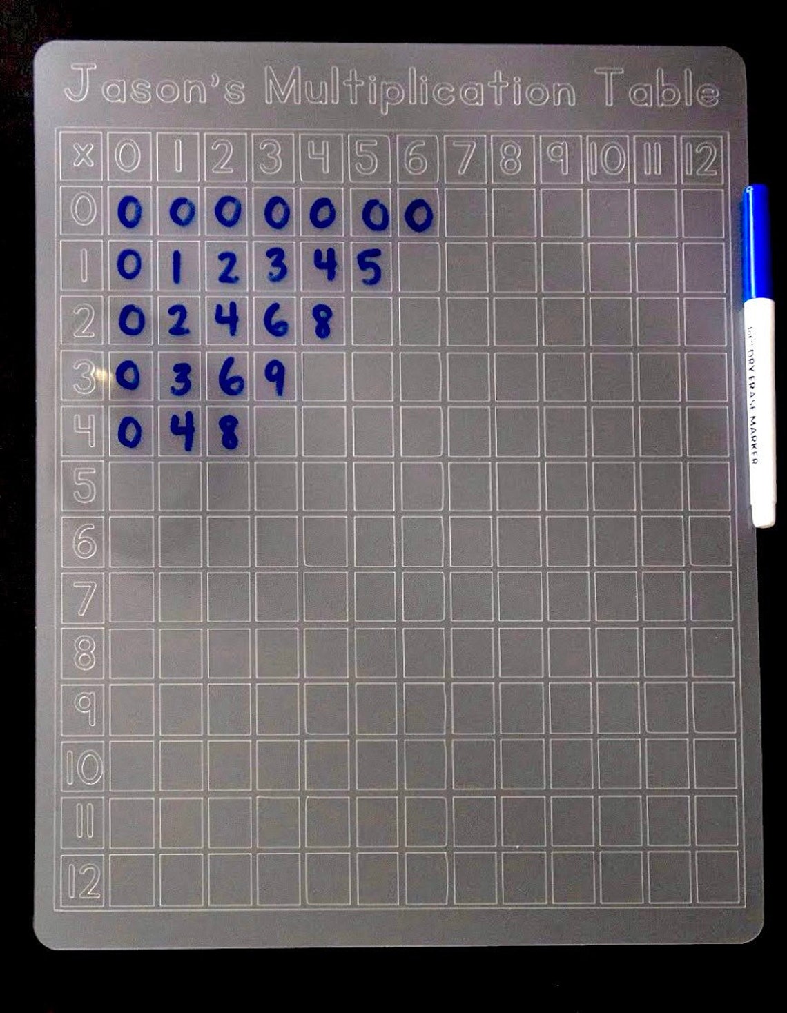 Personalized Multiplication Table Learning Mat - Etsy