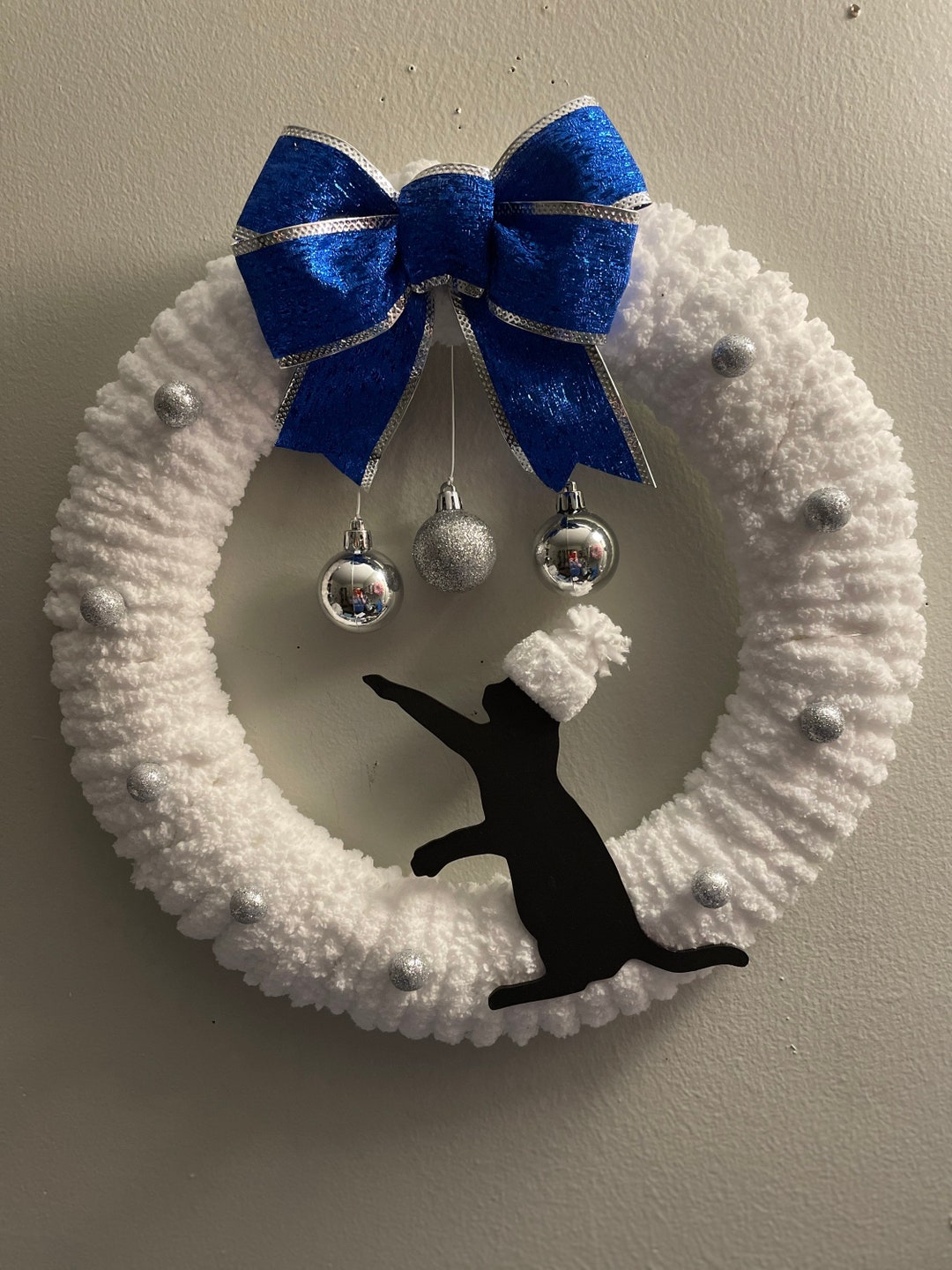 Christmas Cat Wreath - Etsy