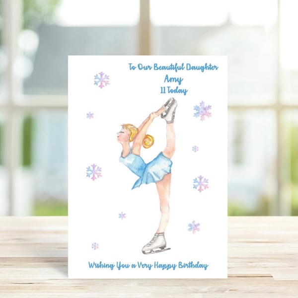 Ice Skating Birthday Card - Etsy