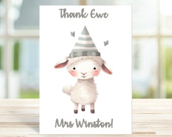 Thank Ewe Thank You Card - Etsy