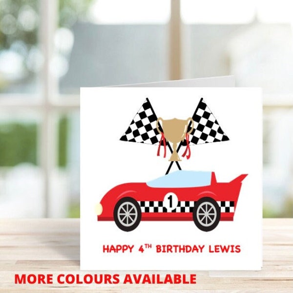 Racing Car Birthday Cards - Etsy UK