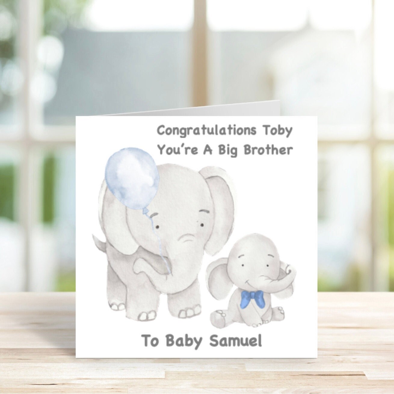 Personalised Congratulations on Becoming A Big Brother Card Elephants ...