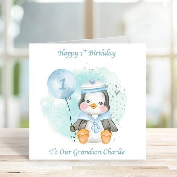 Personalised Penguin Birthday Card Personalised - Etsy
