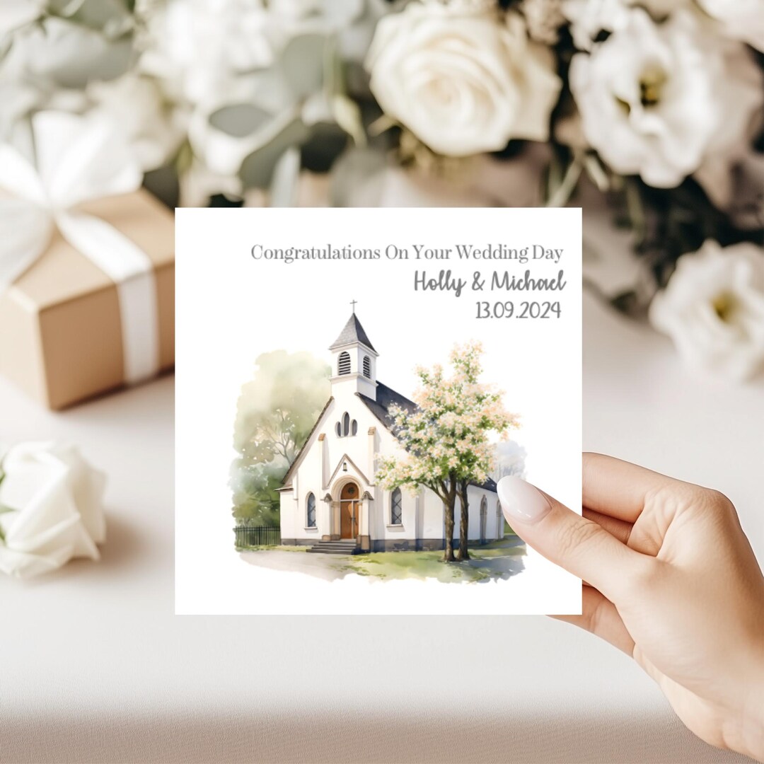 Personalised Wedding Card, Weddingcard, Church Wedding Card, Custom ...