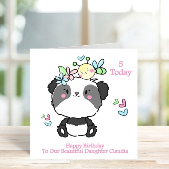 Personalised Panda Birthday Card Panda Card Cute Panda Card | Etsy