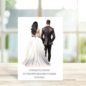 Personalised Wedding Card, Personalised Bride and Groom Card, Custom ...