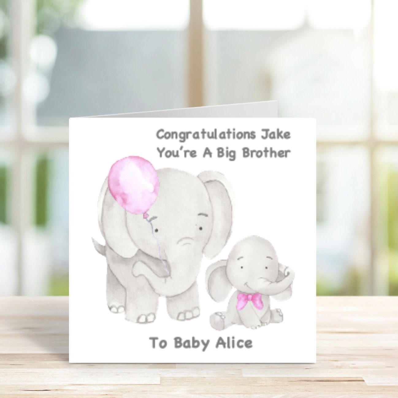 Personalised Congratulations on Becoming A Big Brother Card Elephants ...
