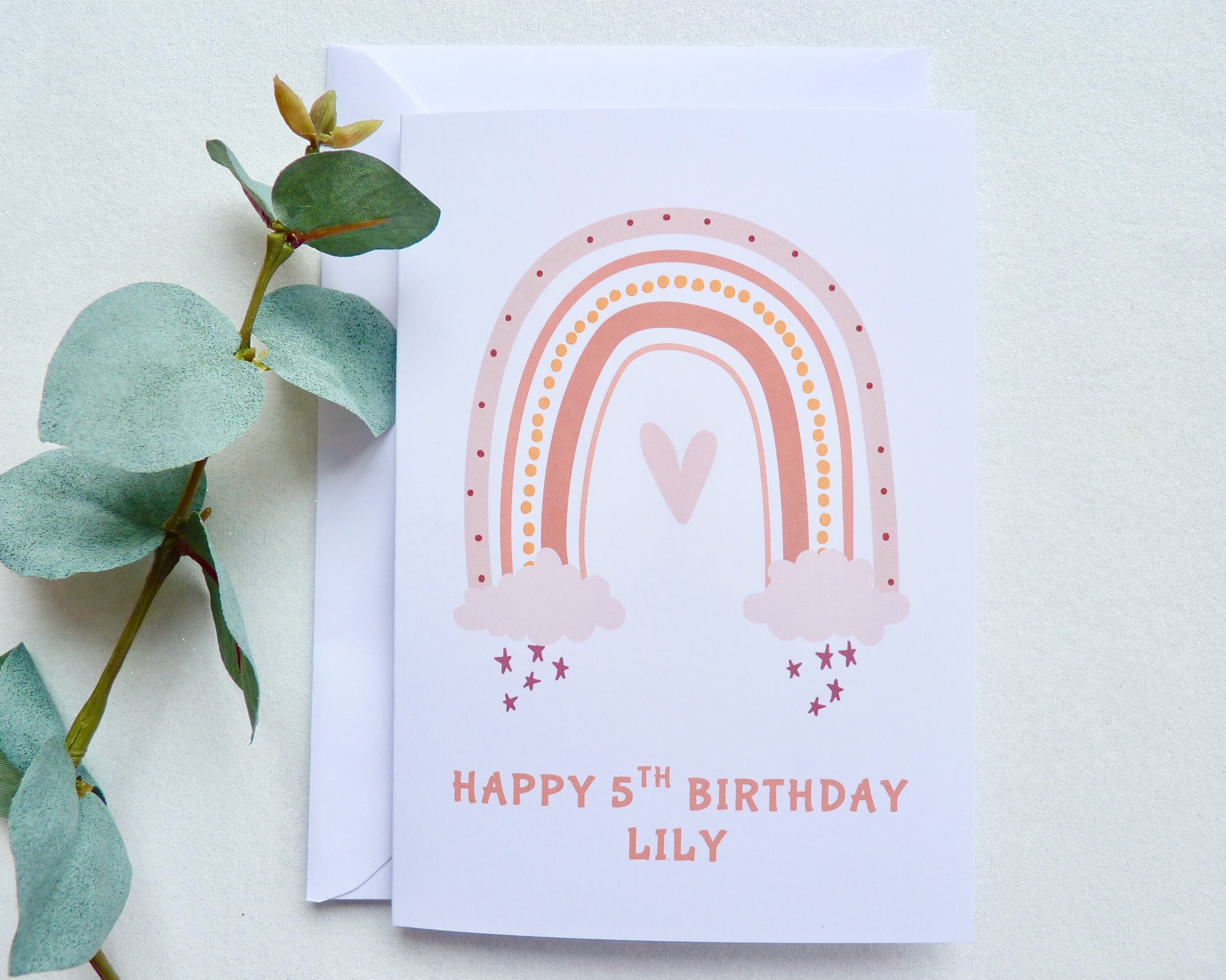 Personalised Rainbow Birthday Card Boho Rainbow Card A6 | Etsy
