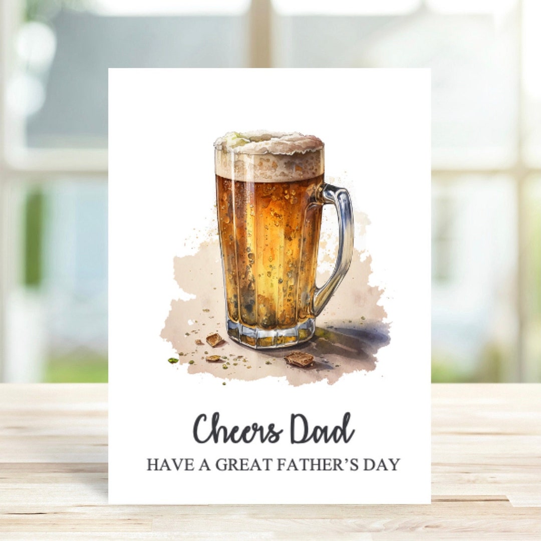 Personalised Beer Father's Day Card, Father's Day Card, Pint of Beer ...