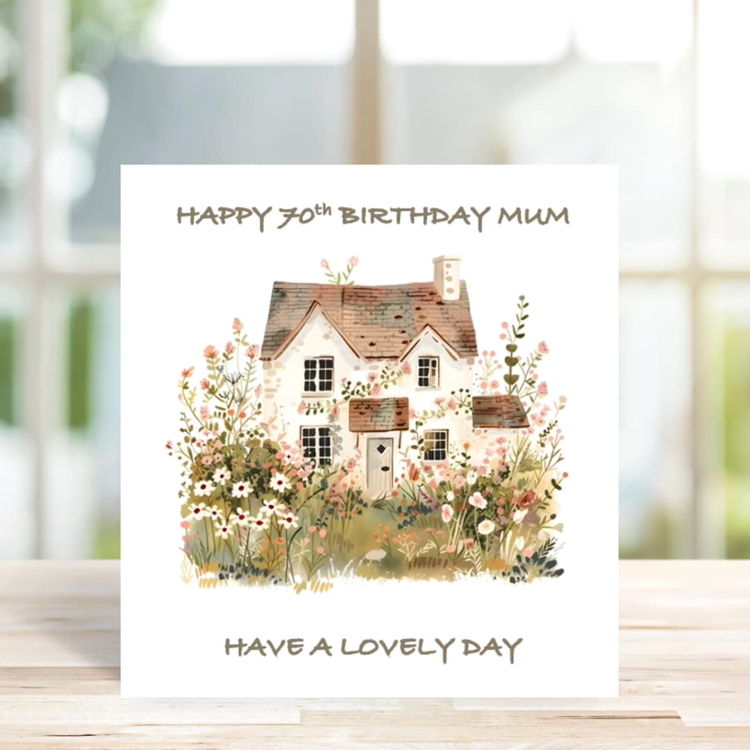 Personalised Country Cottage Birthday Card, Cottage Birthday Card for ...